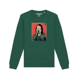 Watapparel Sweatshirt ' Mona Lisa Scream ' Herren Gr&ouml;&szlig;e 4XL dunkelgr&uuml;n / mischfarben