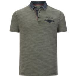 Jan Vanderstorm Poloshirt 'Camillo' Herren Gr&ouml;&szlig;e L blue denim / dunkelgr&uuml;n