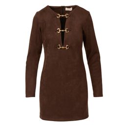 Adrianna Papell kurzes Etuikleid 'Suede Shift Dress' Damen Gr&ouml;&szlig;e 38 braun Winterkleid