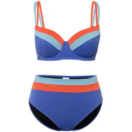 Ulla Popken Bikini Damen Gr&ouml;&szlig;e 4XL blau / orange