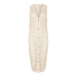 Apricot Longline Sleeveless Crochet Cardigan ' ' Damen Gr&ouml;&szlig;e L stone