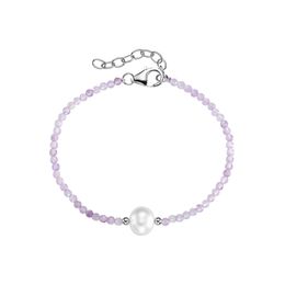 Smart Jewel Armband Damen Gr&ouml;&szlig;e 19 flieder / silber / perlwei&szlig;