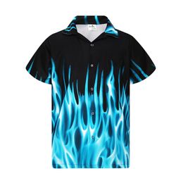 King Kameha Shirt 'Flames' Herren Gr&ouml;&szlig;e M t&uuml;rkis
