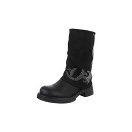 Ital-Design Boots 'Western- & Bikerstiefel' Damen Gr&ouml;&szlig;e 36 schwarz / silber Winterschuhe