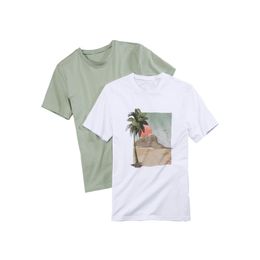 Beach Time T-Shirt Herren Gr&ouml;&szlig;e M hellbraun / gr&uuml;n / hummer / wei&szlig;