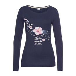 Kangaroos Longsleeve mit Print Damen Gr&ouml;&szlig;e XS marine / pink