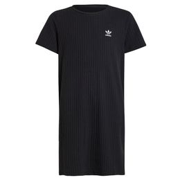 adidas originals Kleid 'Ribbed Dress' M&auml;dchen Gr&ouml;&szlig;e 128 schwarz / wei&szlig;
