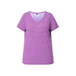 Ulla Popken versizeshirt Damen Gr&ouml;&szlig;e XXXL/4XL lila / wei&szlig;