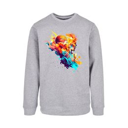 F4NT4STIC Sweatshirt 'Abstract player' Herren Gr&ouml;&szlig;e M grau / mischfarben