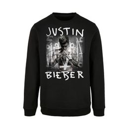 F4NT4STIC Sweatshirt 'Justin Bieber Purpose Album Cover' Herren Gr&ouml;&szlig;e S grau / schwarz / wei&szlig;