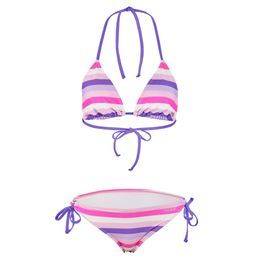 Beco The World Of Aquasports Bikini 'Fresh Stripes' Damen Gr&ouml;&szlig;e XS lila / pink / wei&szlig;