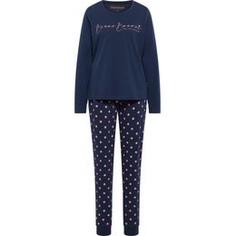 Bruno Banani Pyjama ' BRIGGS ' Damen Gr&ouml;&szlig;e M blau / pink Winterkleid