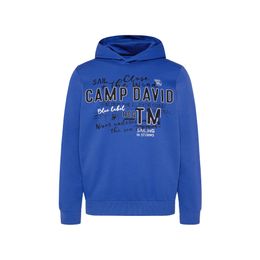 CAMP DAVID Leichter Hoodie mit Label Print Herren Gr&ouml;&szlig;e M blau