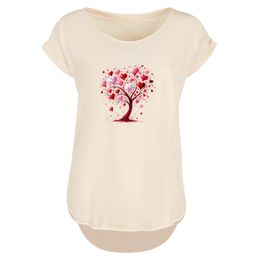 F4NT4STIC T-Shirt 'Herz Baum Aquarell Druck' Damen Gr&ouml;&szlig;e XXL sand / pink