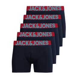 Jack & Jones Jack & Jones Boxershorts 'JJSolid' Herren Gr&ouml;&szlig;e L navy / rauchblau / rot