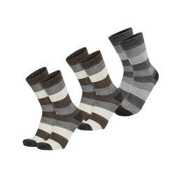 Normani Socken Damen Gr&ouml;&szlig;e 35/38 ecru / braun / grau / schwarz