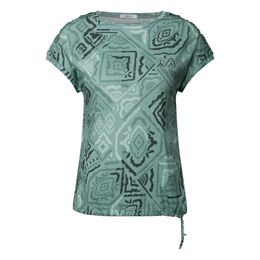 Cecil Shirt Damen Gr&ouml;&szlig;e XS hellgrau / smaragd / schwarz