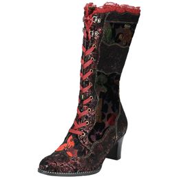 Laura Vita Schn&uuml;rstiefel Damen Gr&ouml;&szlig;e 40 gelb / gr&uuml;n / weinrot / schwarz Winterschuhe