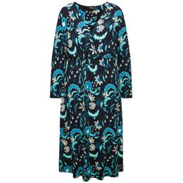 Ulla Popken Kleid Damen Gr&ouml;&szlig;e 58/60 blau / marine / wei&szlig; Winterkleid