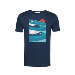 Greenbomb T-Shirt 'Nature Perfect Waves' Herren Gr&ouml;&szlig;e L marine / aqua / orange / wei&szlig;