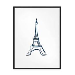 Liv Corday Bilder 'Eiffel Tower' Herren Gr&ouml;&szlig;e 30x40 schwarz / wei&szlig;