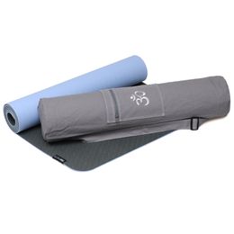 YOGISTAR.COM Yoga-set Starter Edition - Comfort (yogamatte Pro + Yogatasche Om) Herren Gr&ouml;&szlig;e 7 hellblau / anthrazit