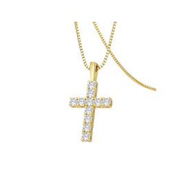 Rougemont Jewellery Kette 'Funkelnde Moissanite Diamant Kreuz Halskette 45cm' Damen Gr&ouml;&szlig;e Onesize gold
