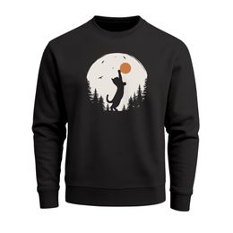 Neverless Sweatshirt 'Wald Katze' Herren Gr&ouml;&szlig;e 5XL schwarz
