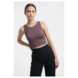 Trainingstop Only Play "ONPJAIA LIFE", Damen, Gr. XS, rose braun, Jersey, Obermaterial: 75% Nylon, 15% Polyamid, 10% Elasthan, unifarben, slim fit kurz, Rundhals, Tops, Cropped Fit, in feiner Rippstruktur
