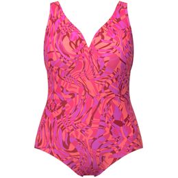 Ulla Popken Badeanzug Damen Gr&ouml;&szlig;e XXL lila / pink / neonrot