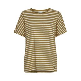 oxmo Shirt 'Steffi' Damen Gr&ouml;&szlig;e S cappuccino / wei&szlig;