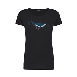Greenbomb T-Shirt 'Animal Whale Dive' Damen Gr&ouml;&szlig;e S marine / grau / hellrot / schwarz