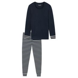 Schiesser Pyjama 'Casual Essentials' Damen Gr&ouml;&szlig;e M dunkelblau Winterkleid