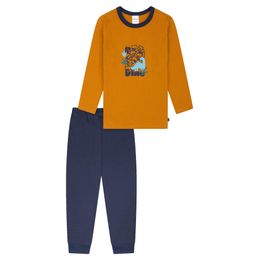 Schiesser Pyjama Jungen Gr&ouml;&szlig;e 92 navy / curry