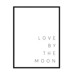 Liv Corday Bild 'Love by The Moon' Herren Gr&ouml;&szlig;e 60x80 schwarz / wei&szlig;