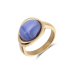 Lucardi Ring Damen Gr&ouml;&szlig;e 53 gold / violettblau