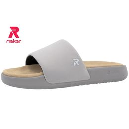 Rieker Sport Pantolette Herren Gr&ouml;&szlig;e 45 beige / grau
