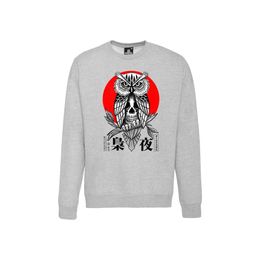 Oldskull Sweatshirt 'ASIAN SECRET OWL SKULL' Herren Gr&ouml;&szlig;e XXL grau