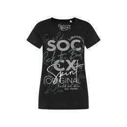 SOCCX Rundhalsshirt mit Logo Print Damen Gr&ouml;&szlig;e M schwarz