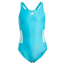 adidas Performance Sportbadeanzug '3-Stripes C-Back Swimsuit' M&auml;dchen Gr&ouml;&szlig;e 128 aqua / wei&szlig;