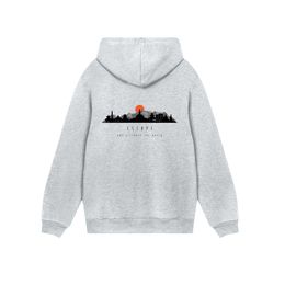 F4NT4STIC Sweatshirt 'Escape Discover the World Asian Town' Herren Gr&ouml;&szlig;e S grau / orange / schwarz