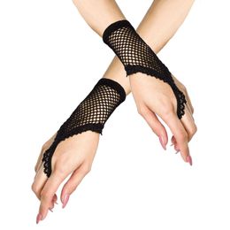 Dirndline Kurzfingerhandschuhe 'Netz-Armstulpen kurz' Damen Gr&ouml;&szlig;e XS/XL schwarz