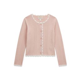 Guess Strickjacke M&auml;dchen Gr&ouml;&szlig;e 164 rosa / wei&szlig;