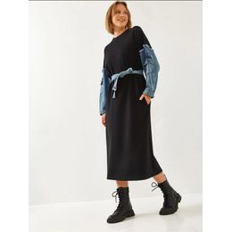 Bianco Lucci Kleid Damen Gr&ouml;&szlig;e 40 blue denim / schwarz Winterkleid