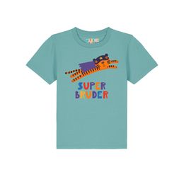 Watabout.kids T-Shirt 'Tiger Superbruder' Jungen Gr&ouml;&szlig;e 134/146 royalblau / cyanblau / dunkellila / mandarine