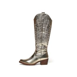 Smile Favorites Cowboystiefel Damen Gr&ouml;&szlig;e 38 gold Winterschuhe