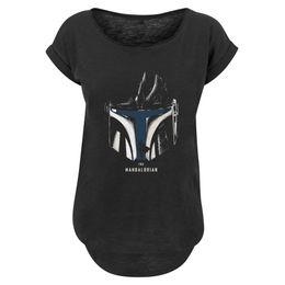 F4NT4STIC Shirt 'Star Wars The Mandalorian Helm Silhouette' Damen Gr&ouml;&szlig;e XXL navy / schwarz / wei&szlig;