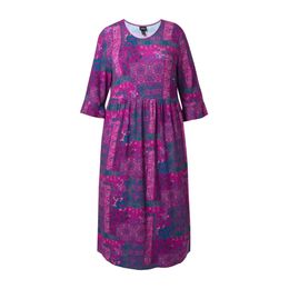 Ulla Popken Kleid Damen Gr&ouml;&szlig;e 54/56 pflaume / helllila Winterkleid