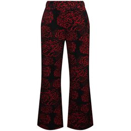 Ulla Popken Hose Damen Gr&ouml;&szlig;e 46/48 rot / schwarz