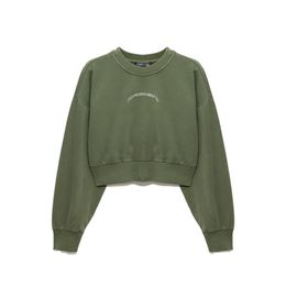 No Matter What Sweatshirt Damen Gr&ouml;&szlig;e M khaki / wei&szlig;